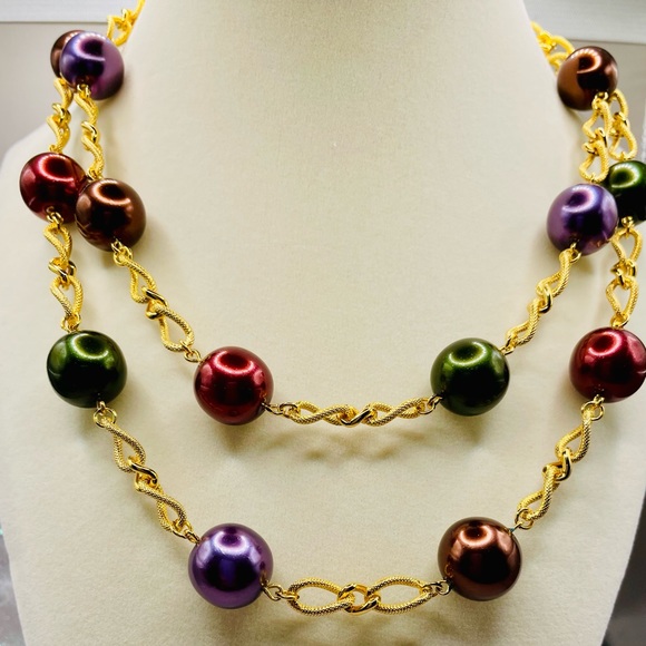 Joan Rivers | Jewelry | Joan Rivers Vintage 34 Inch Metallic Pearl ...